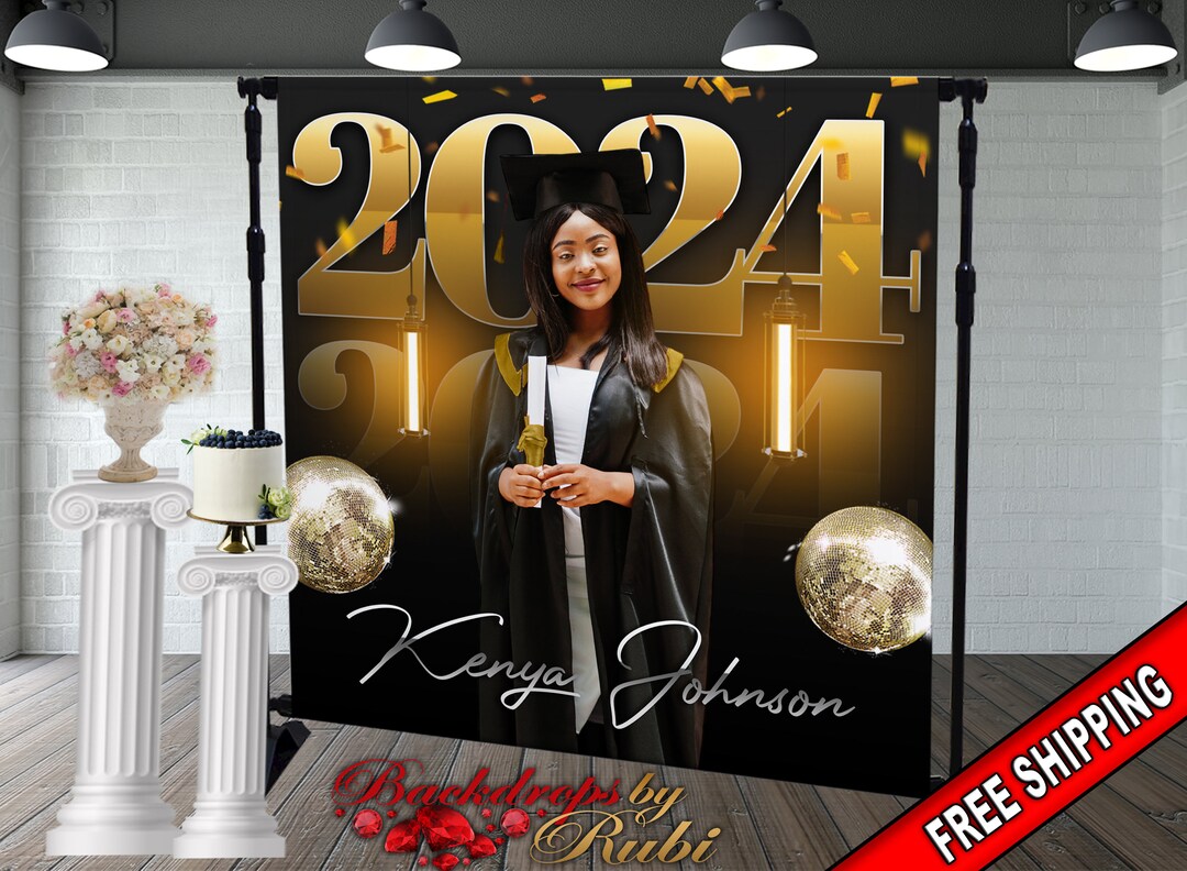 Graduation Backdrop, Sweet 16, Graduation Photo Booth, Class of 2024 ...