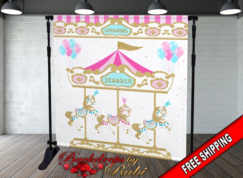 Carousel Backdrop Carousel Party Backdrop Carousel Banner | Etsy