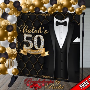 Classic Man Birthday Backdrop, Classic Man Step and Repeat Backdrop ...