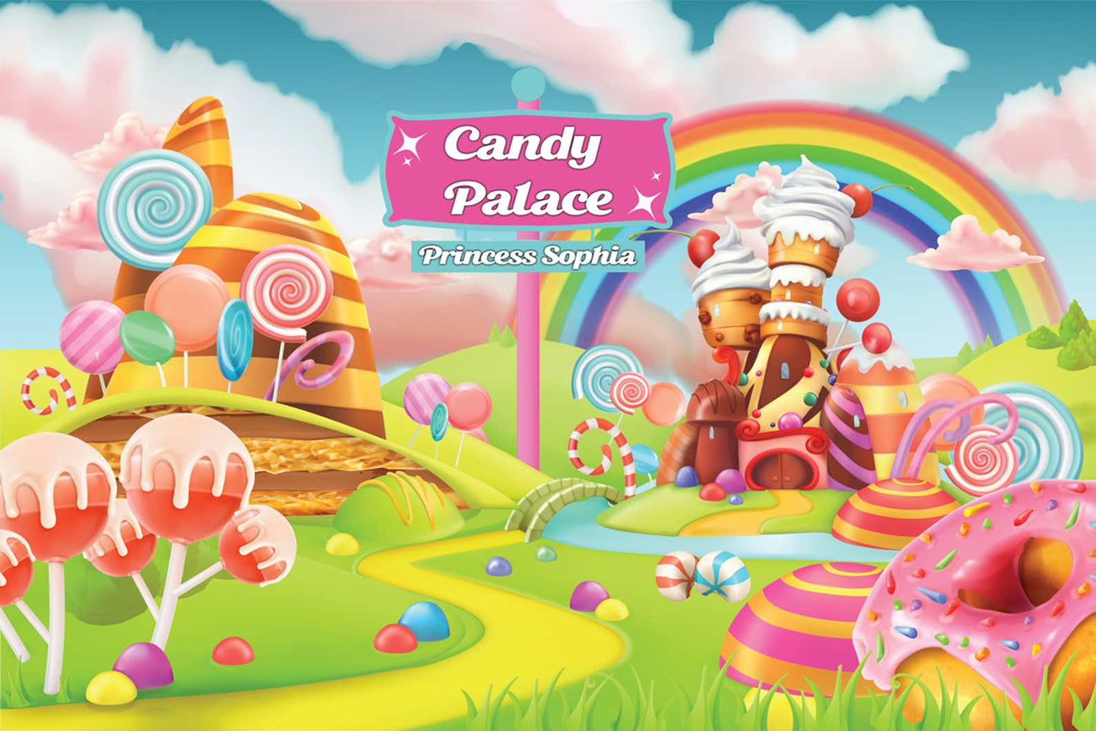 Candy Land Backdrop Candy Land Banner Candy Party Backdrop - Etsy