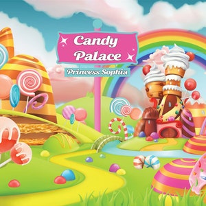 Candy Land Backdrop, Candy Land Banner, Candy Party Backdrop, Candy ...