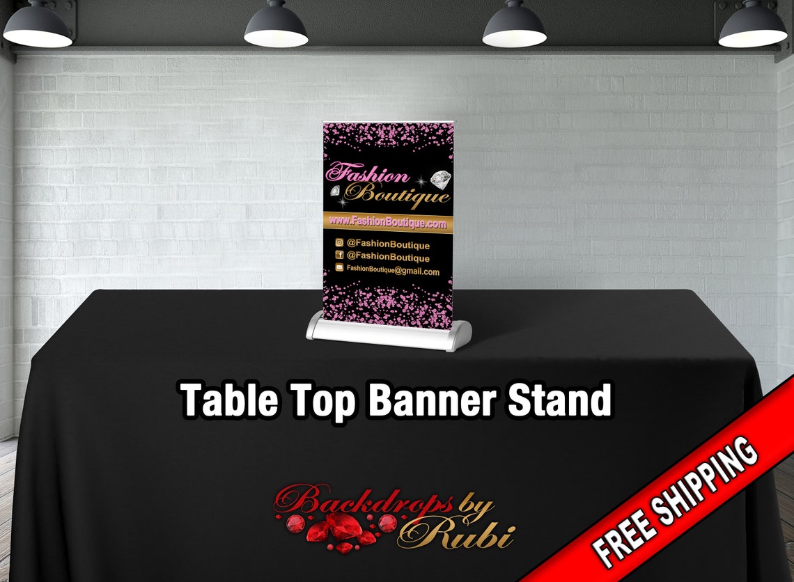 Table Top Banner Stand Logo Step and Repeat Business Event - Etsy