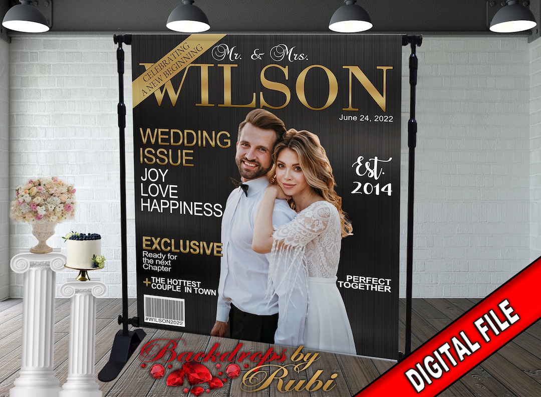 Magazine Cover Backdrop, Wedding Magazine Cover , Magazine Cover Banner ...