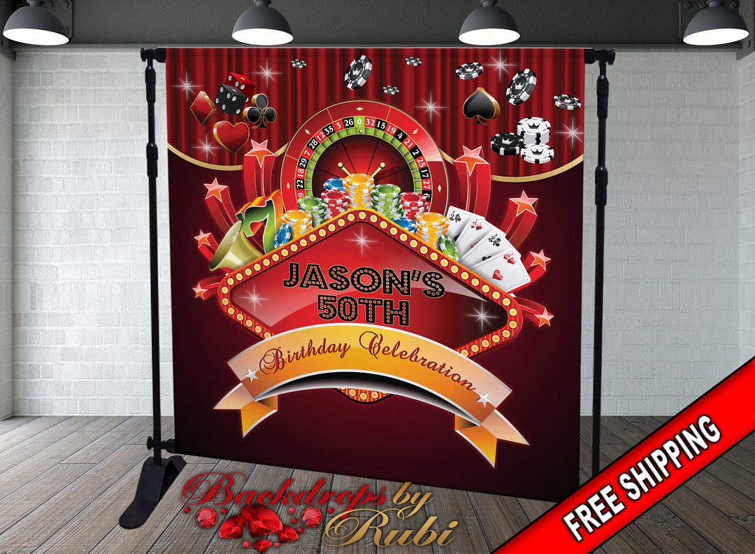 Casino Backdrop, Casino Banner, Casino Party Backdrop, Casino Birthday ...
