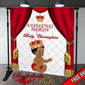 Prince Theme Backdrop, Red Crown Prince Backdrop, Royal Prince Baby ...