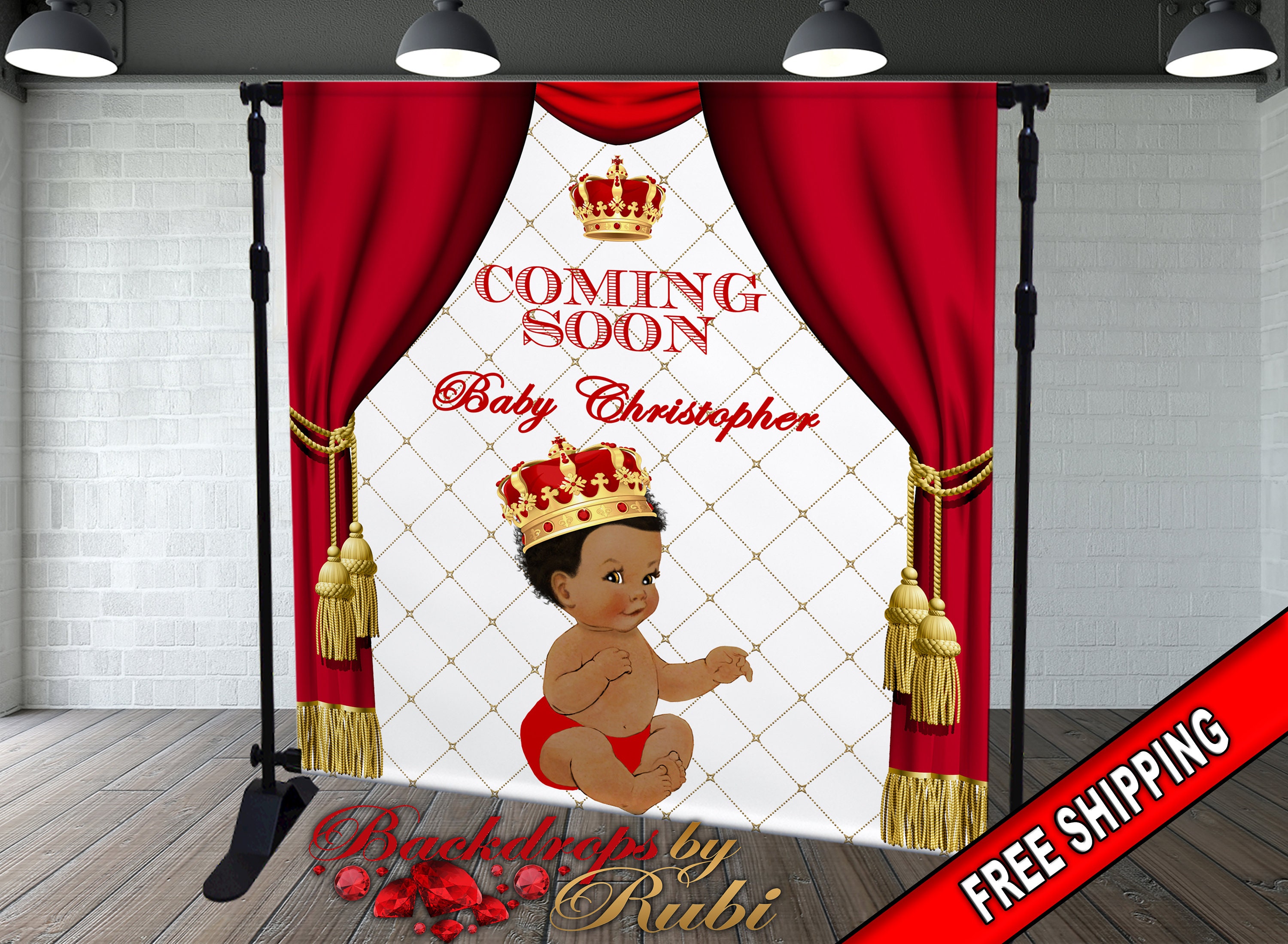 Prince Theme Backdrop Red Crown Prince Backdrop Royal Prince - Etsy