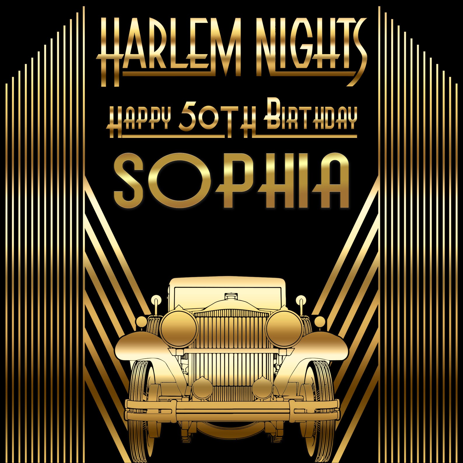 Harlem Nights Birthday Backdrop, Harlem Nights Gold Backdrop, Harlem ...