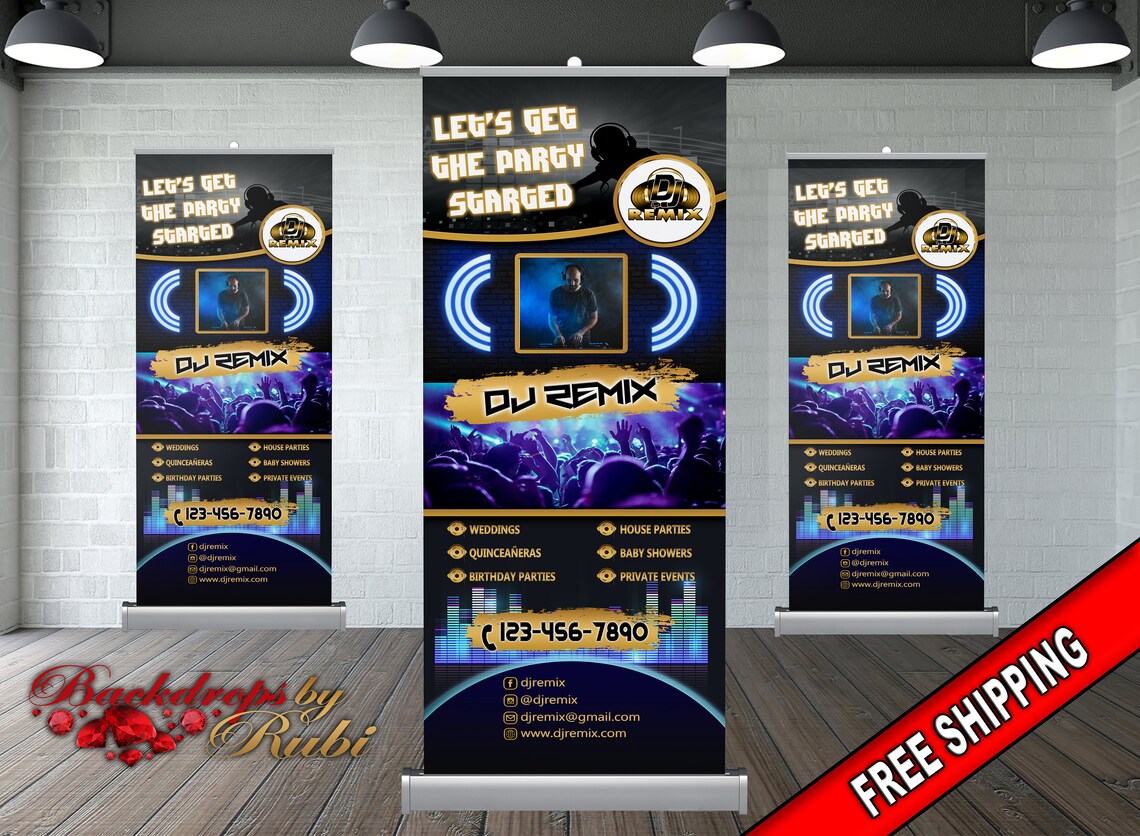 Retractable Logo Banner, DJ Retractable Logo Banner, DJ Trade Show ...