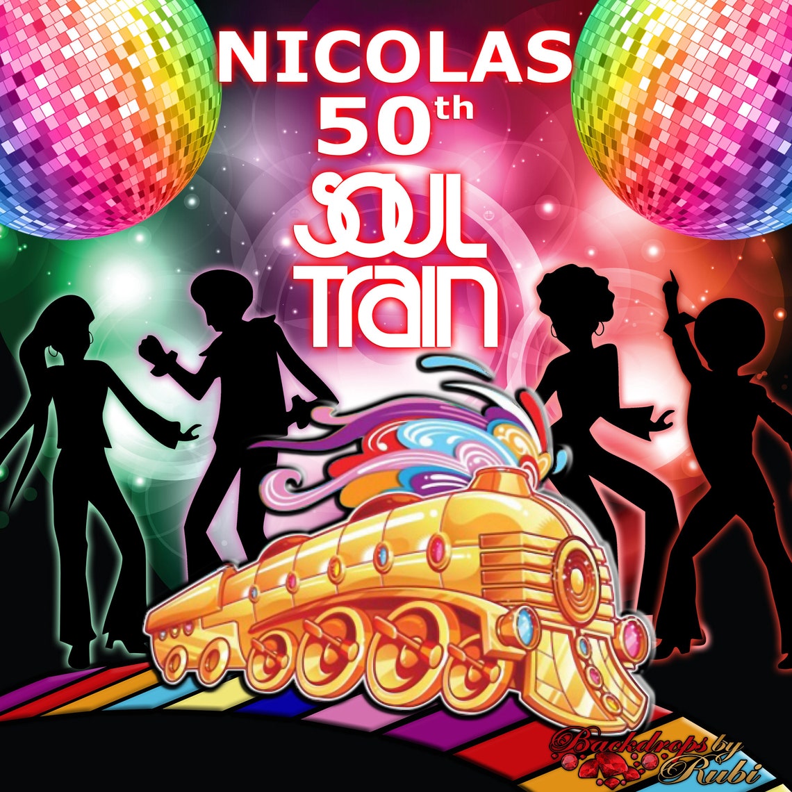 Soul Train Birthday Backdrop, Soul Train Backdrop, Soul Train Party ...