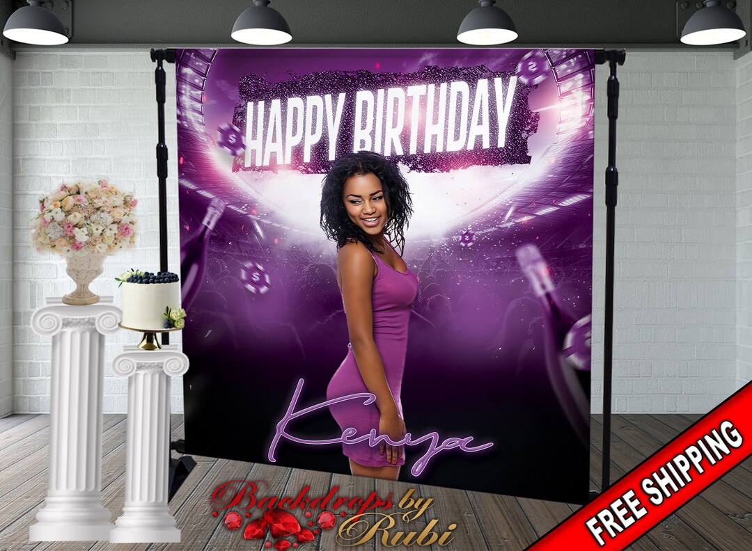 Birthday Backdrop, Custom Photo Birthday Backdrop, 21st Birthday ...