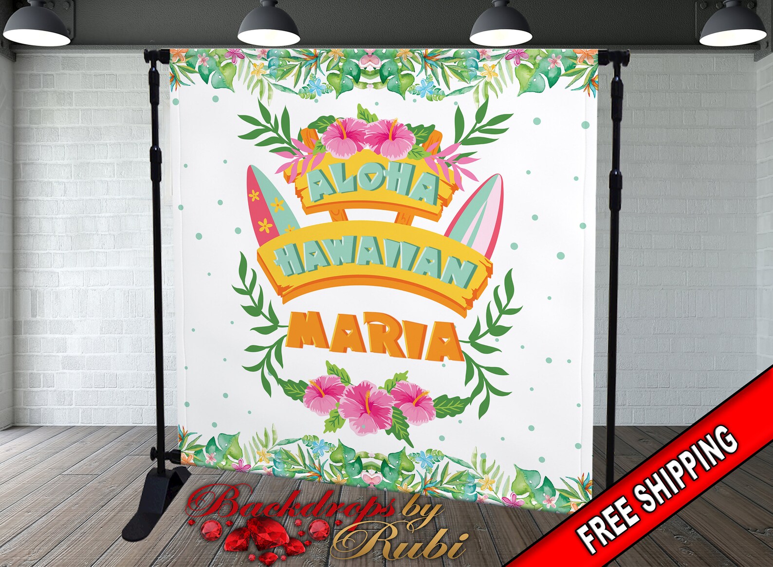 Hawaiian Backdrop Aloha Luau Party Hawaiian Luau Birthday - Etsy