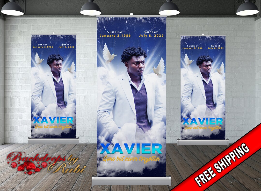 Memorial Retractable Banner, Funeral Banner, in Loving Memory ...