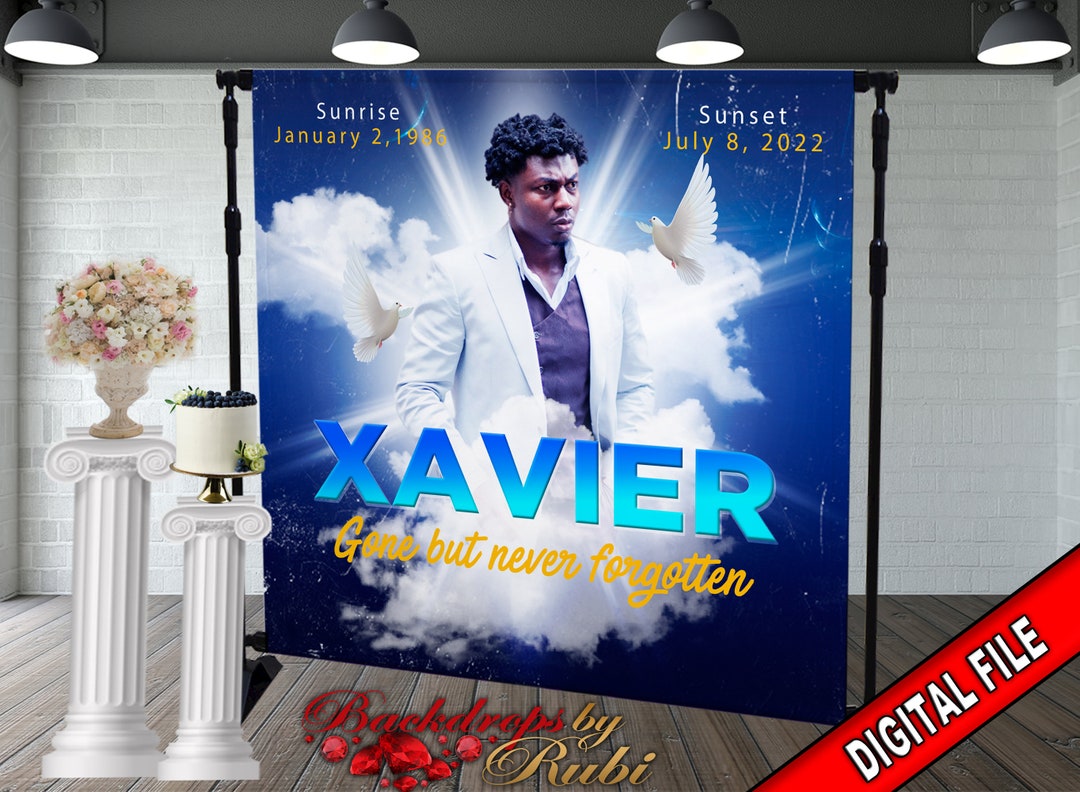 Memorial Backdrop, Funeral Backdrop, in Loving Memory Backdrop ...