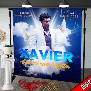 Memorial Backdrop, Funeral Backdrop, in Loving Memory Backdrop ...