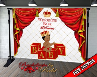 Prince Theme Backdrop, Purple Crown Prince Backdrop, Royal Prince Baby ...