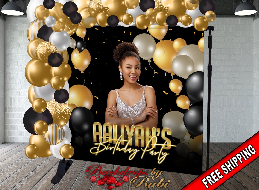 Birthday Backdrop, Custom Photo Birthday Backdrop, 21st Birthday ...