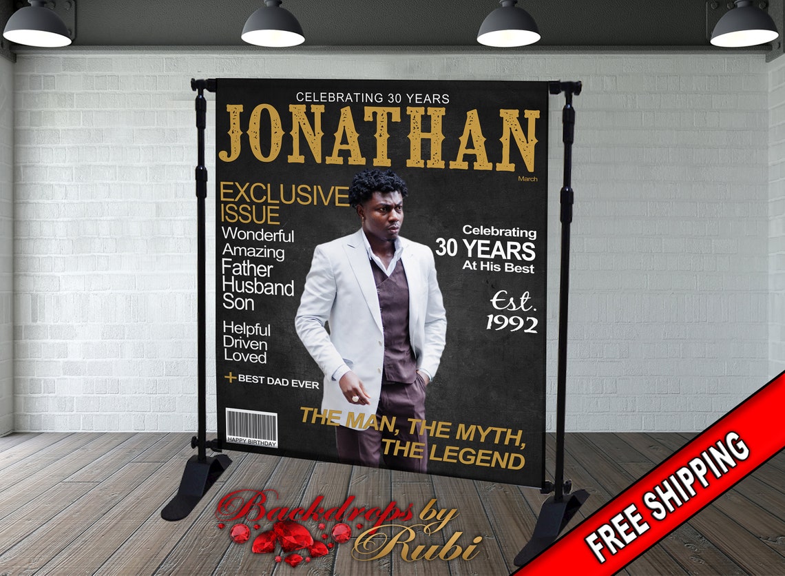 Magazine Cover Backdrop, Magazine Cover Birthday, Magazine Cover Banner ...