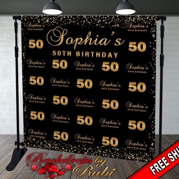 50th Birthday Backdrop - Etsy