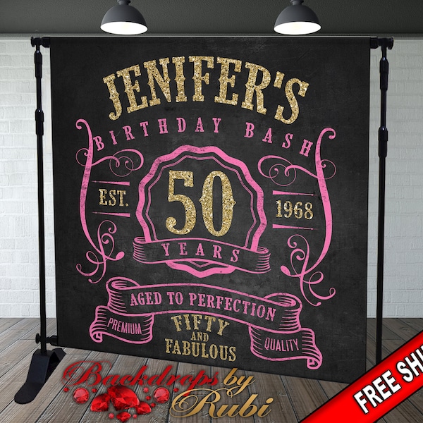 50th Birthday Backdrop - Etsy