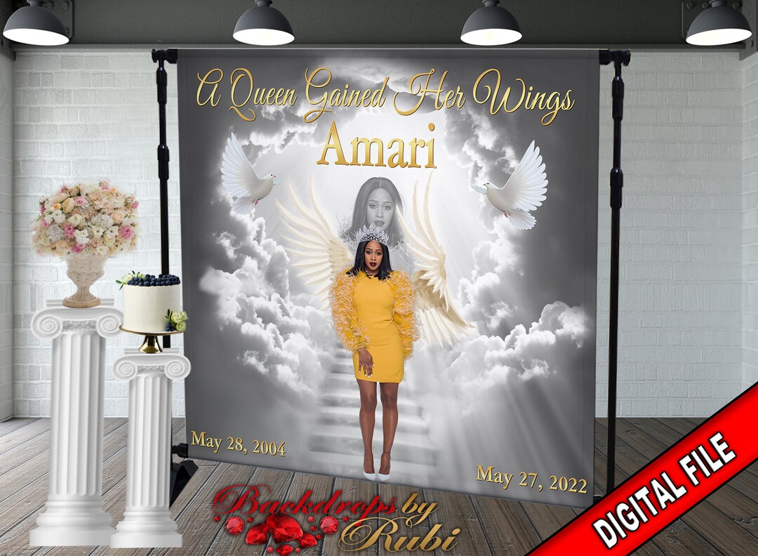 Memorial Backdrop, Funeral Backdrop, in Loving Memory Backdrop ...