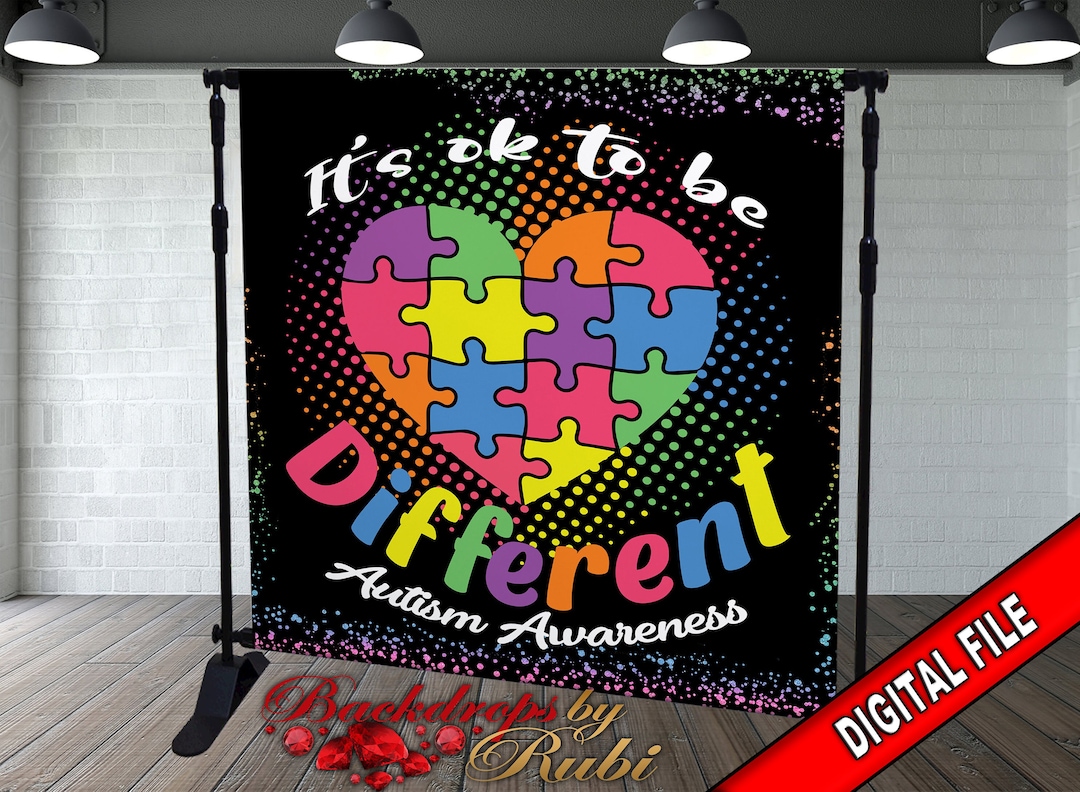 Autism Awareness Backdrop,autism Awareness Banner, Its Ok to Be ...
