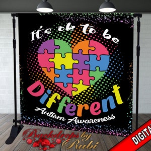 Autism Awareness Backdrop,autism Awareness Banner, Its Ok to Be ...