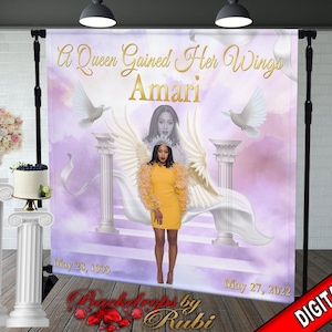 Memorial Backdrop, Funeral Backdrop, in Loving Memory Backdrop ...