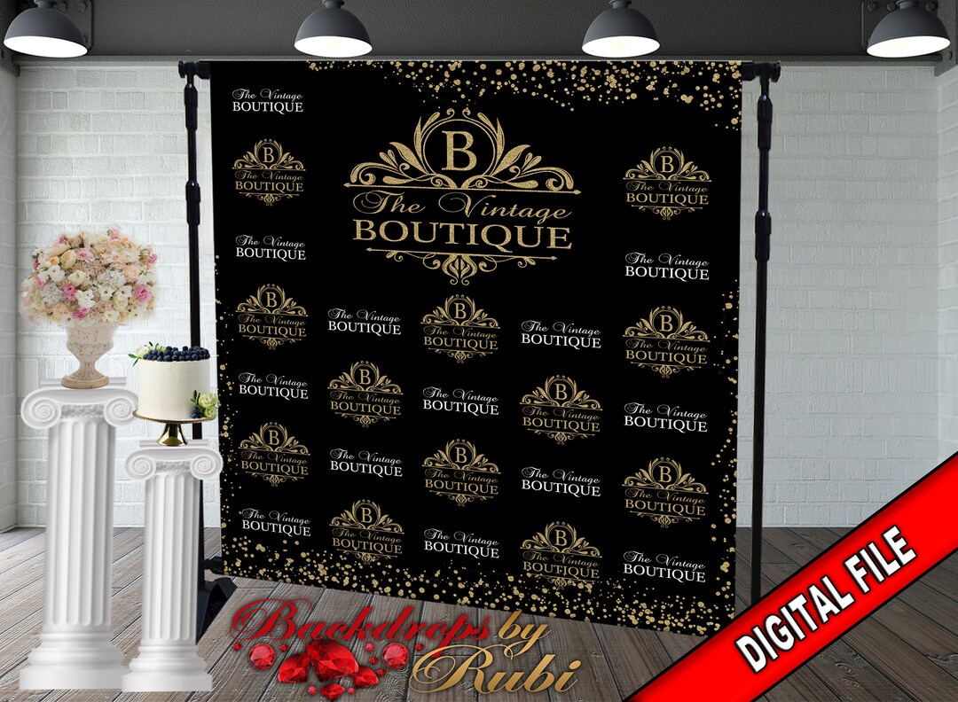 Logo Step and Repeat Business Event Backdrop, Custom Logo Backdrop ...