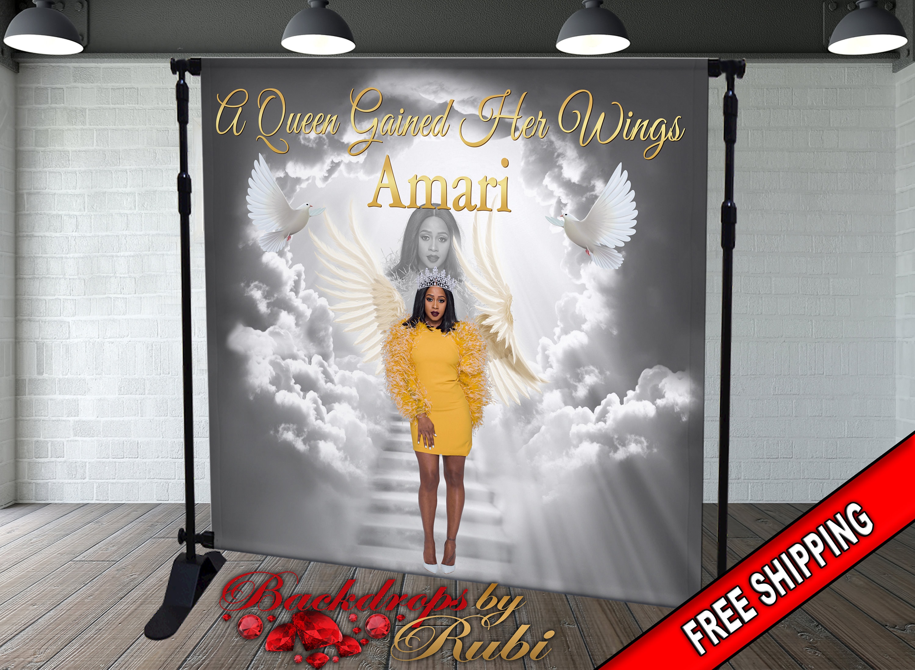 Memorial Backdrop, Funeral Backdrop, in Loving Memory Backdrop ...