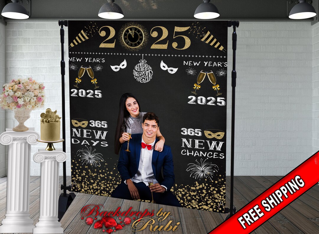 New Year's Step and Repeat Backdrop, New Year's Backdrop, New Year's ...