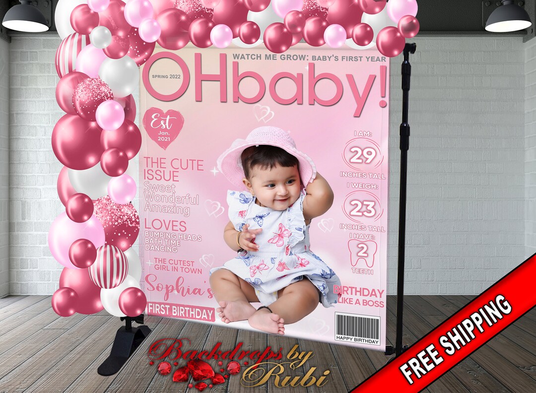 Magazine Baby Cover Backdrop, Magazine Cover Birthday, Magazine Cover ...