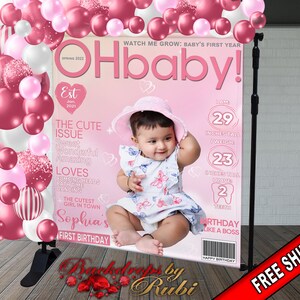 Magazine Baby Cover Backdrop, Magazine Cover Birthday, Magazine Cover ...