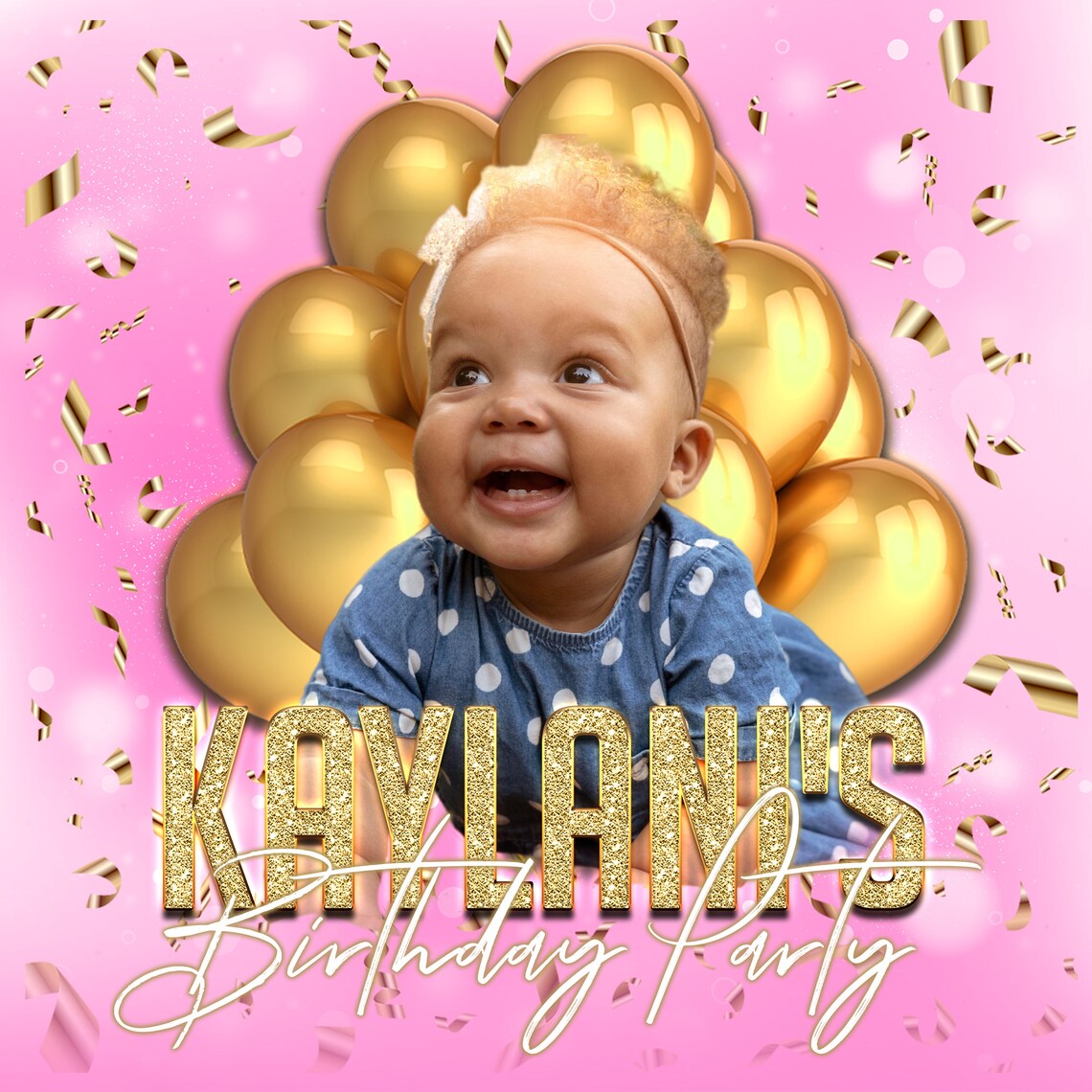 Birthday Backdrop, Custom Photo Birthday Backdrop, 1st Birthday ...