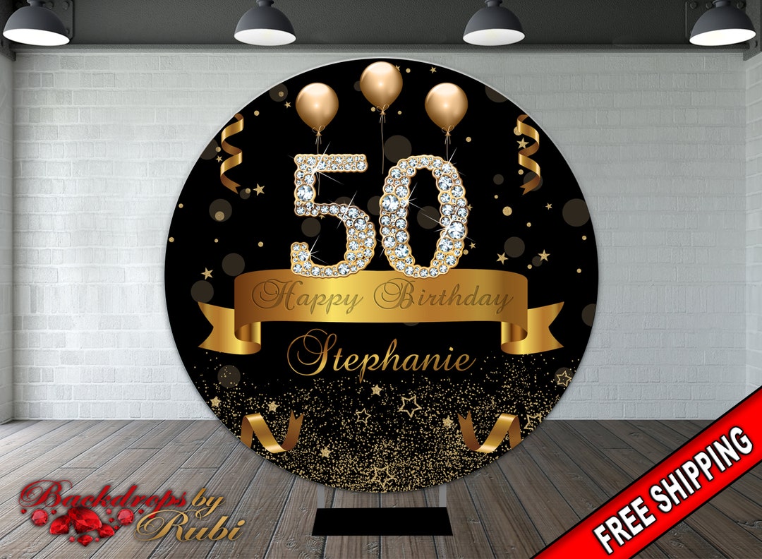 Birthday Round Backdrop, Round Photo Birthday Backdrop, 21st Birthday ...