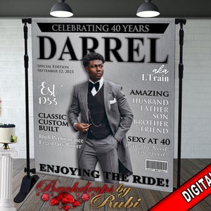 Magazine Cover Backdrop, Magazine Cover Birthday, Magazine Cover Banner ...
