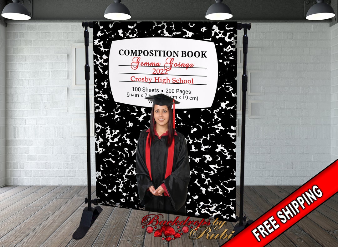 Composition Book, Magazine Cover Backdrop Graduation, Graduation ...