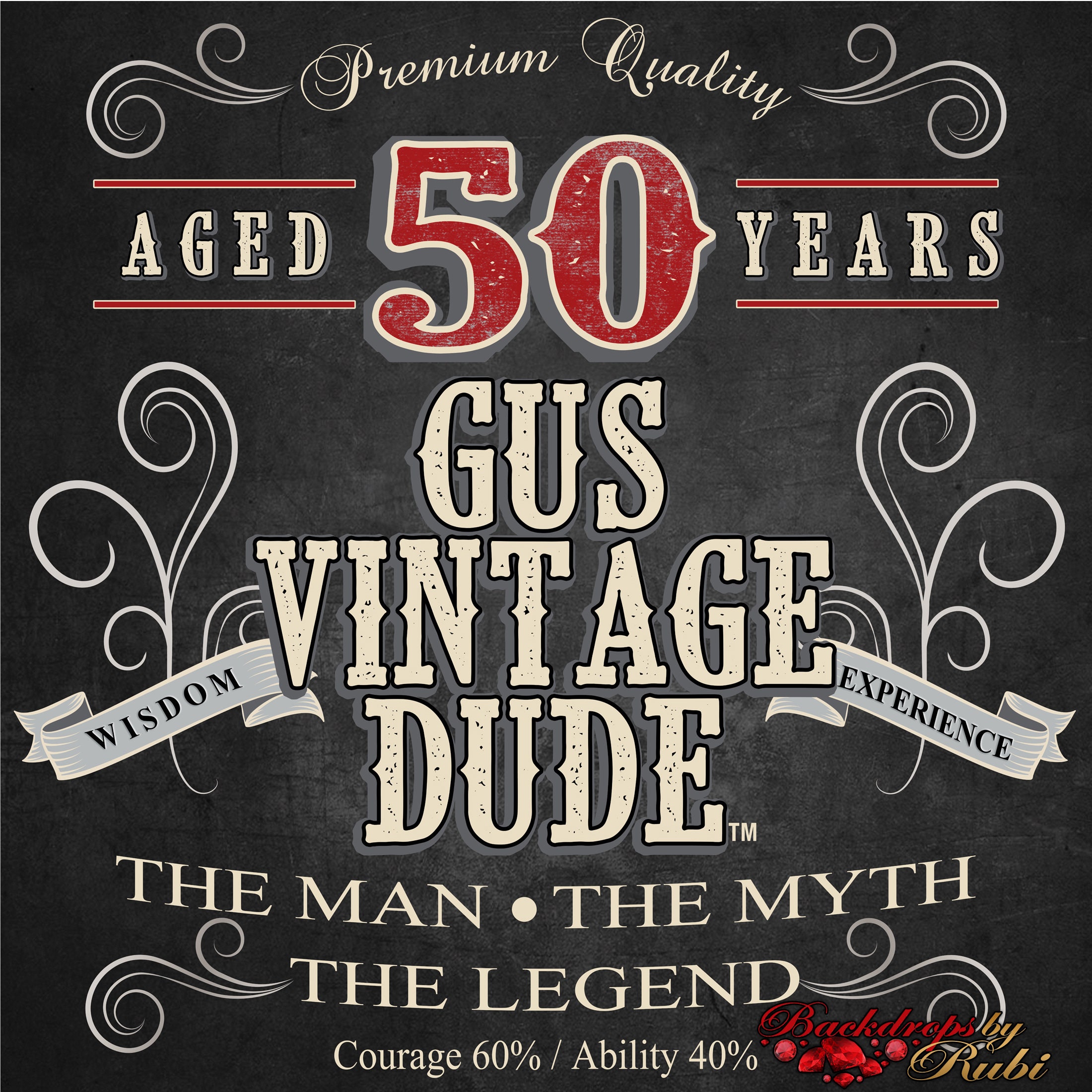 Vintage Dude Backdrop 50th Birthday Backdrop Aged To Etsy