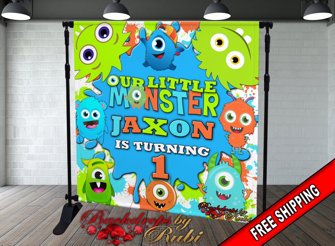 Little Monsters Backdrop, Little Monsters Banner, Little Monsters ...