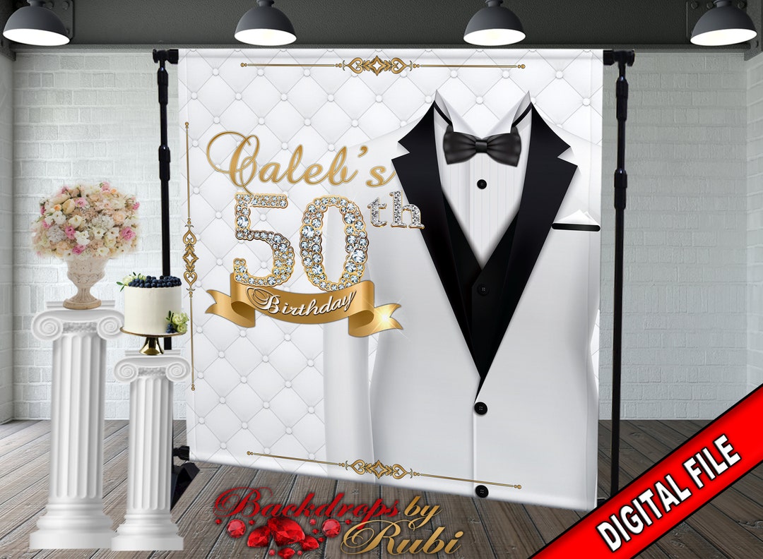 Classic Man Birthday Backdrop, Classic Man Step and Repeat Backdrop ...