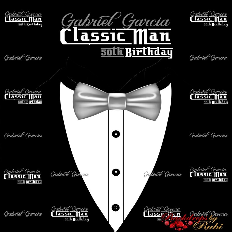 Classic Man Birthday Backdrop Classic Man Step and Repeat | Etsy