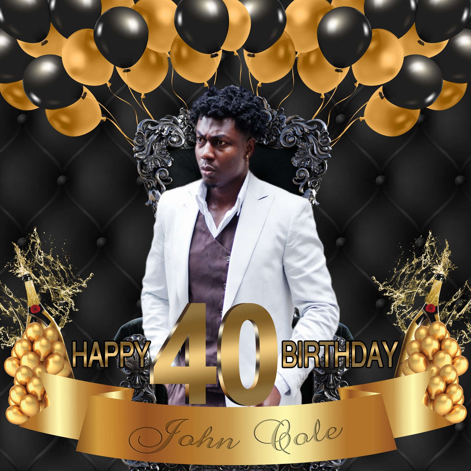 50th Birthday Backdrop, Men's Backdrop, Men's Birthday Backdrop, 30th ...