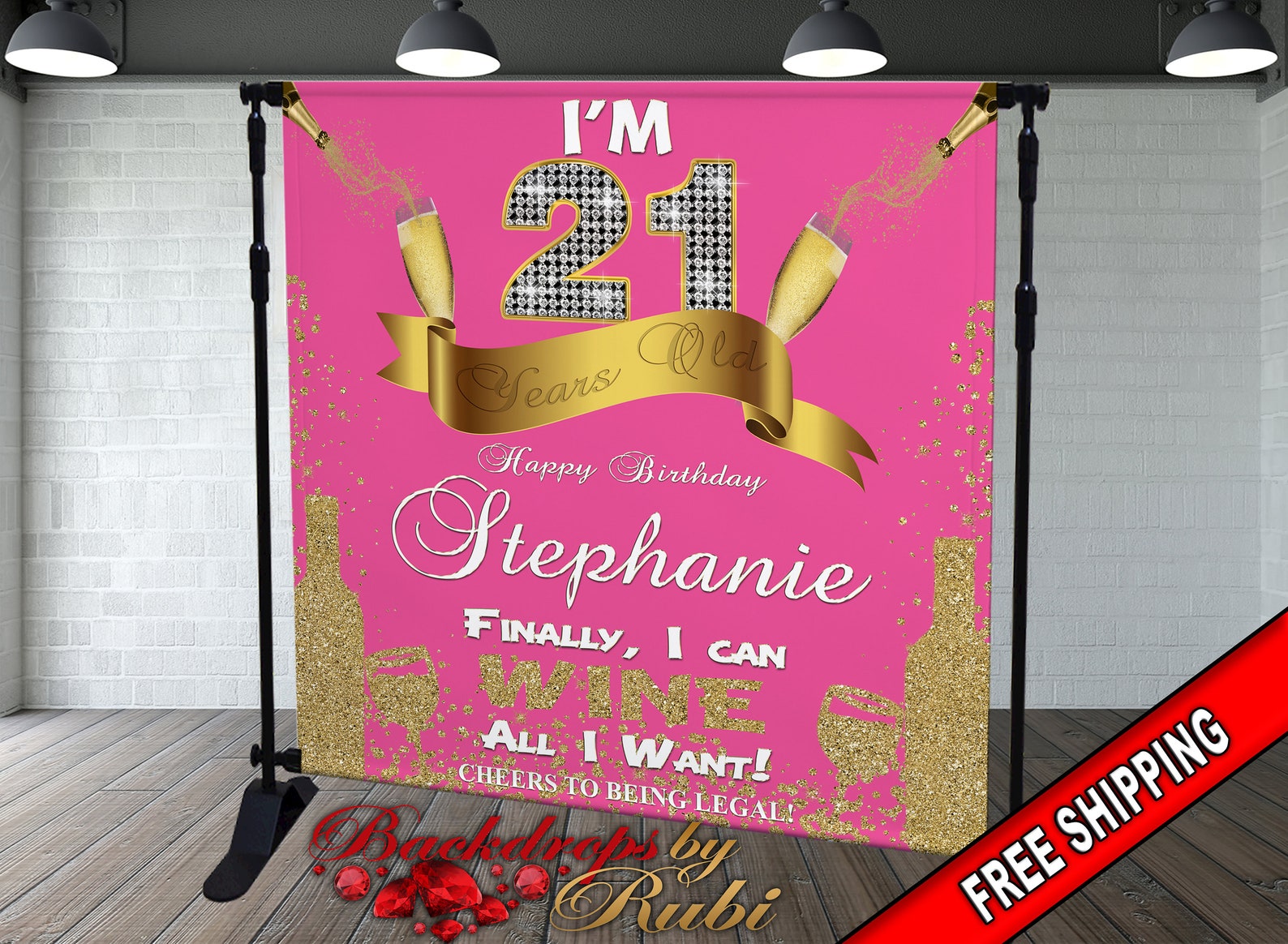 21st Birthday Party Backdrop, 21 Years Old Backdrop, 21st Birthday ...