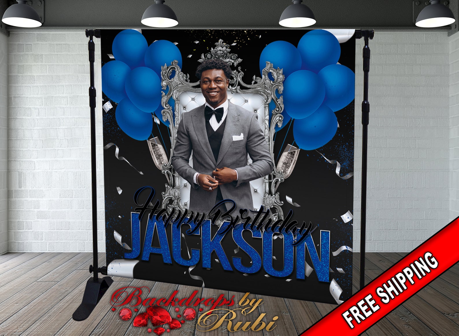Birthday Backdrop, Custom Photo Birthday Backdrop, 21st Birthday ...