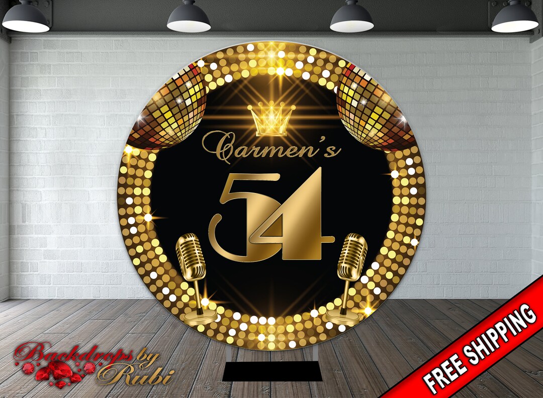Studio 54 Round Backdrop, Studio 54 Backdrop, Studio 54 Birthday ...