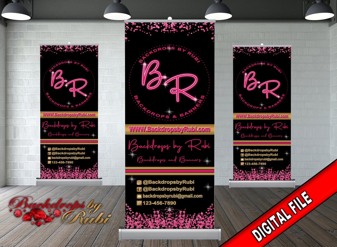 Retractable Logo Banner, Logo Step and Repeat Business Event Banner ...