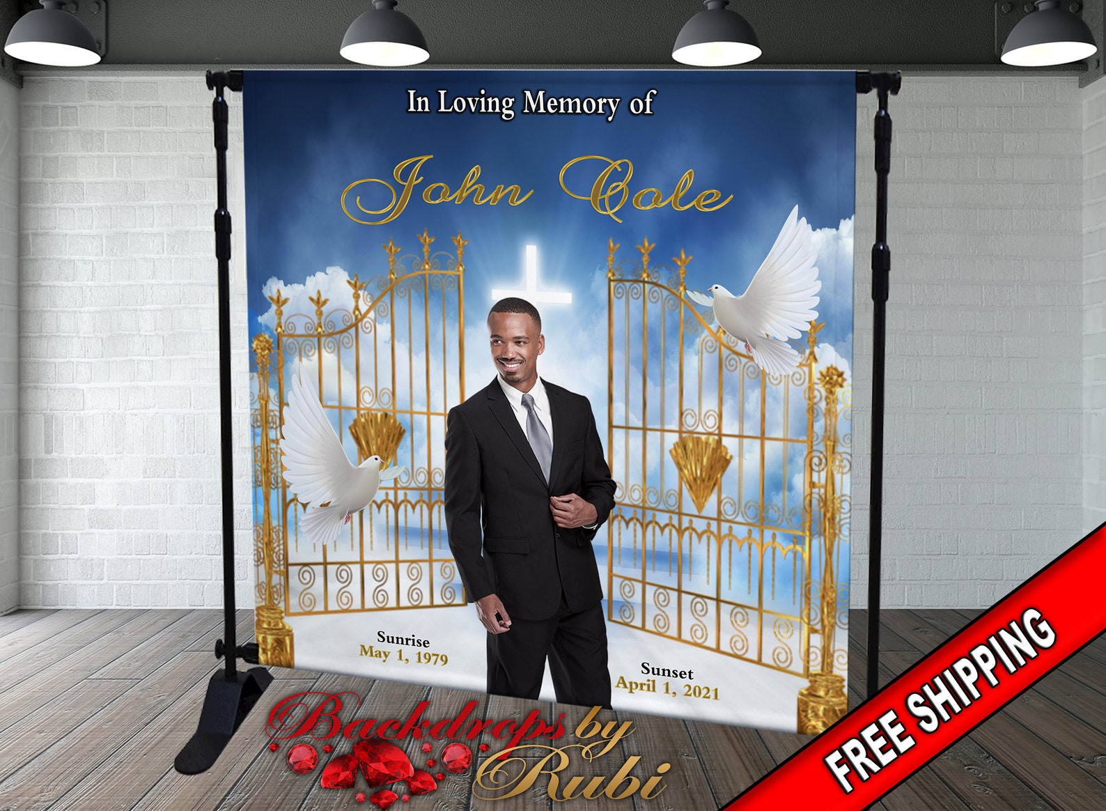 Memorial Backdrop Funeral Backdrop in Loving Memory | Etsy