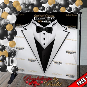 Classic Man Birthday Backdrop, Classic Man Step and Repeat Backdrop ...