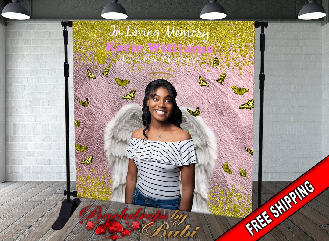 Memorial Backdrop, Funeral Backdrop, in Loving Memory Backdrop ...