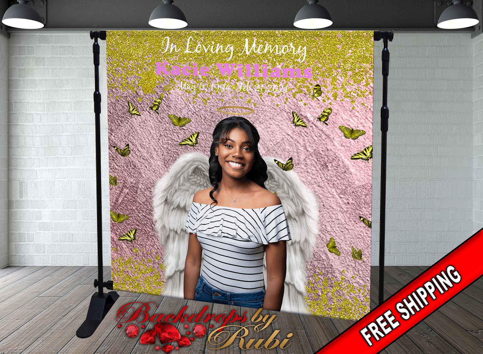 Memorial Backdrop, Funeral Backdrop, in Loving Memory Backdrop ...
