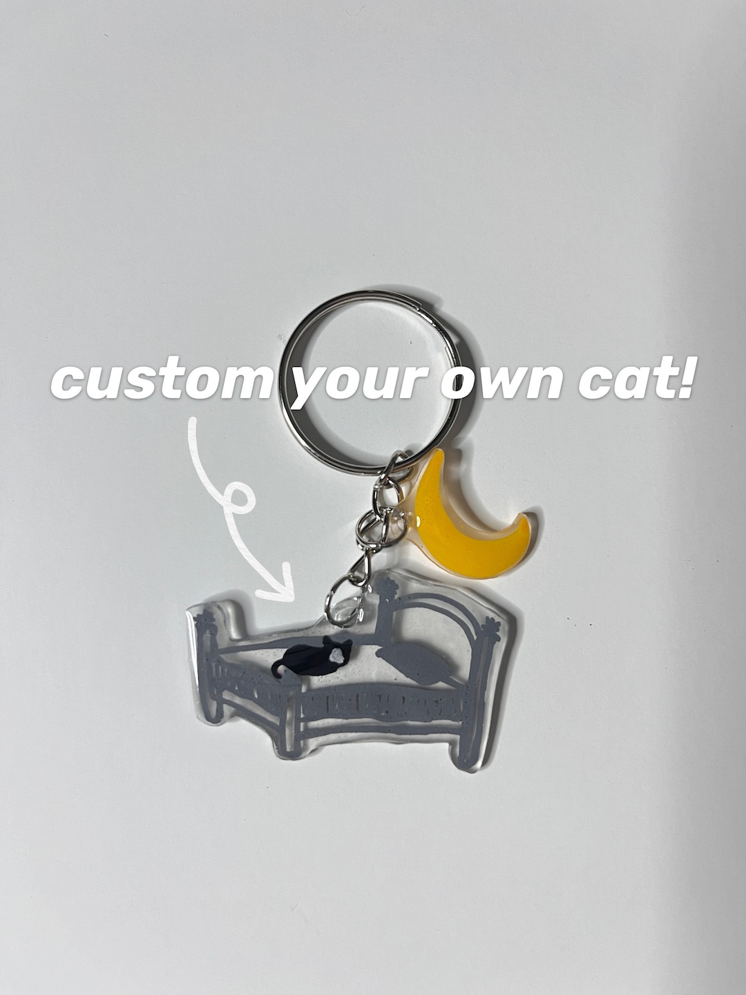 Custom Cat Sleeping Keychain | Shrinky Dink Keychains | Handmade Shrink ...